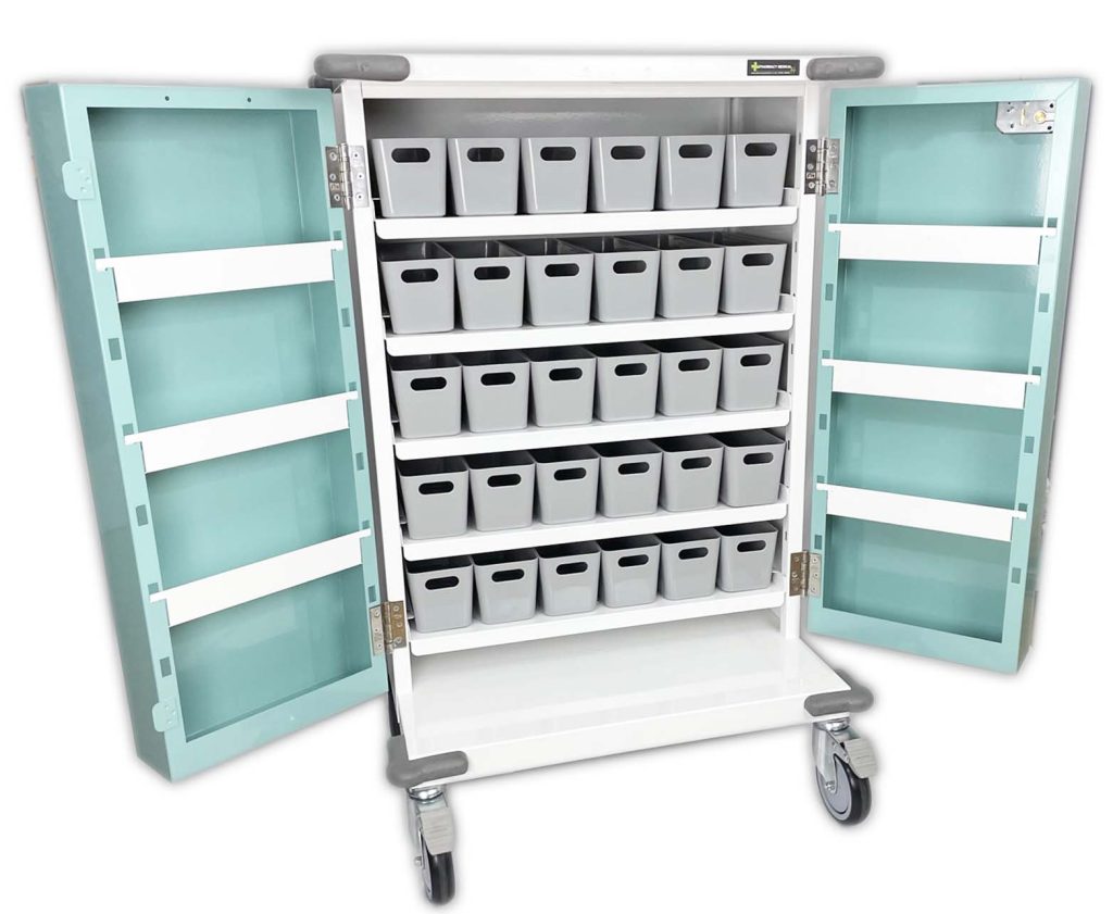 Original Packaging Medicine Trolley-30 Trays - Arden Care